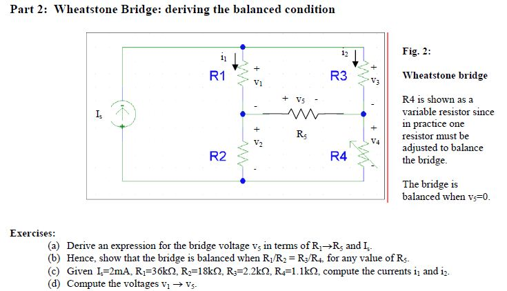 Solved Wheatstone bridge : derived the balanced condition R4 | Chegg.com