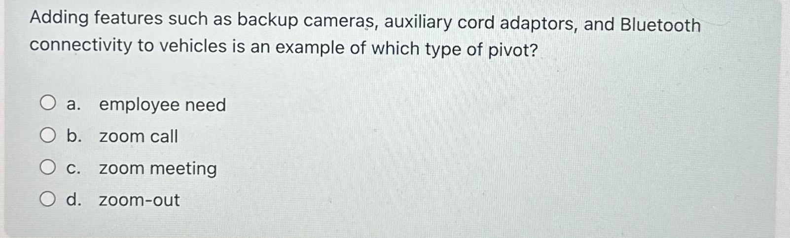 Solved Adding features such as backup cameras, auxiliary | Chegg.com