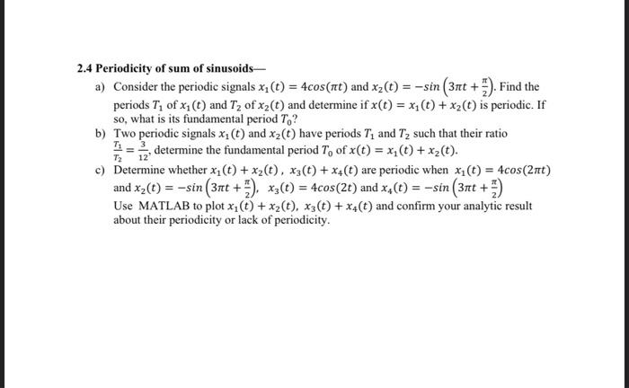 Solved whos Name Fs "Signal Generation using Matlab" Part 1: | Chegg.com