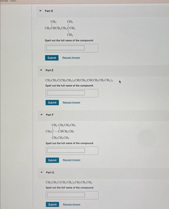 Solved Spell out the full name of the compound. Part E | Chegg.com
