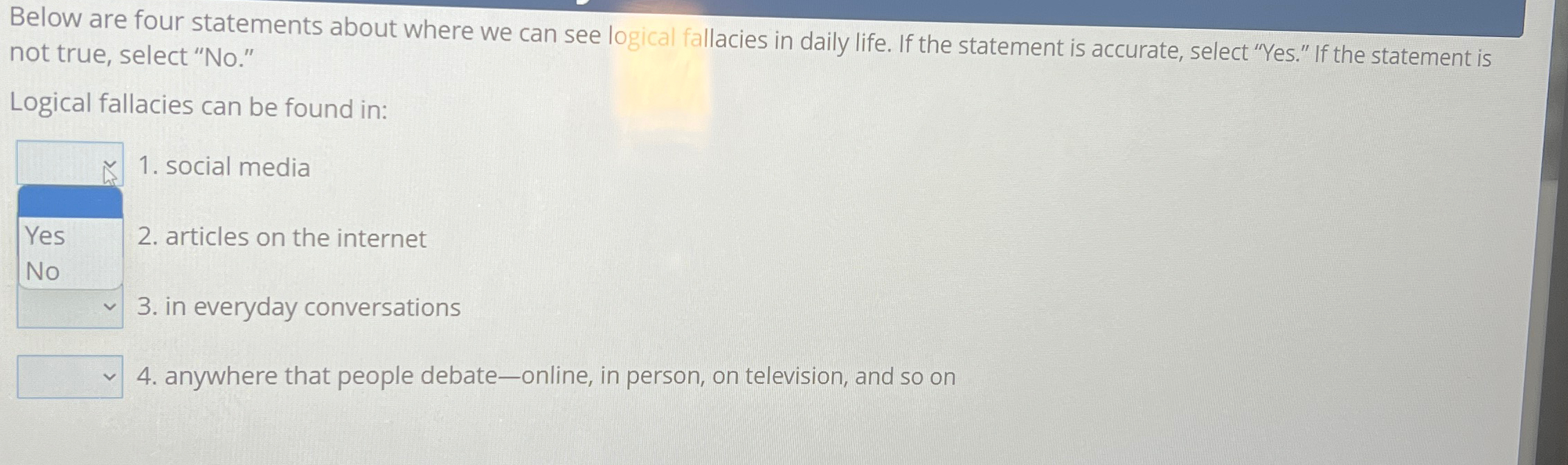 Solved Below are four statements about where we can see | Chegg.com