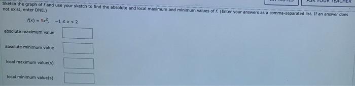 Solved Sketen the graph of f and use your sketch to find the | Chegg.com