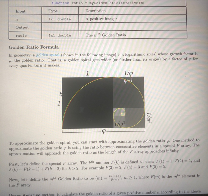 Solved 5 Golden Spiral - Recursive L function F.k - | Chegg.com