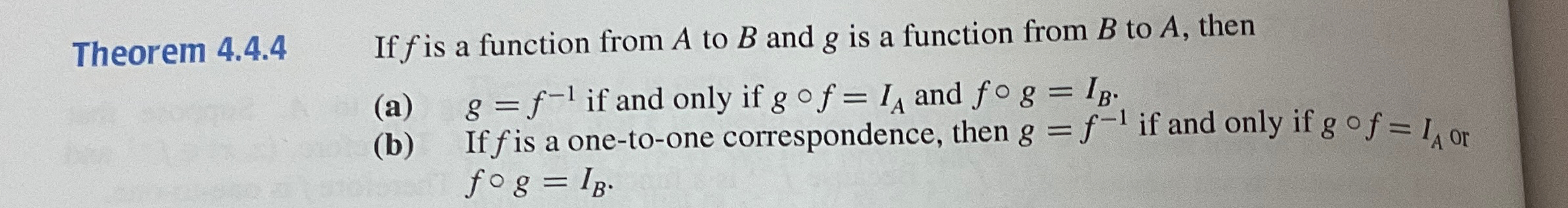 Solved Theorem 4.4.4 ﻿If f ﻿is a function from A ﻿to B ﻿and | Chegg.com