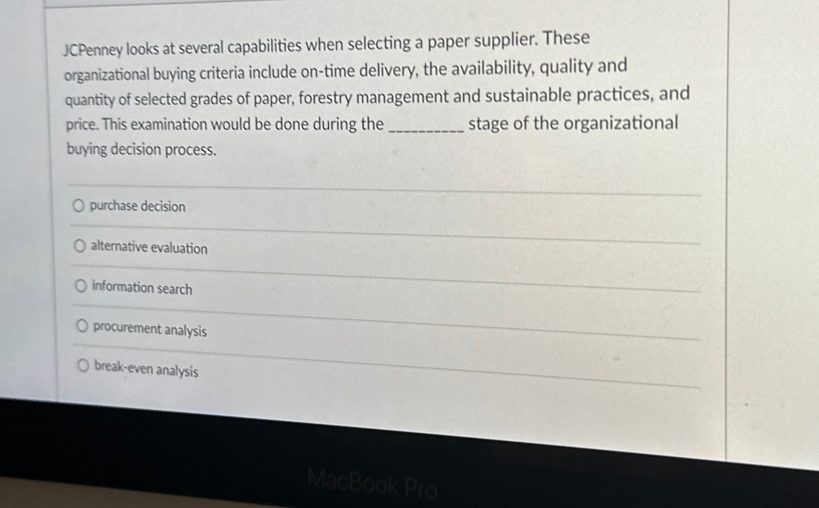 Solved JCPenney looks at several capabilities when selecting | Chegg.com
