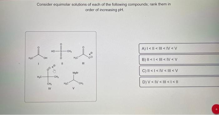 Solved Consider equimolar solutions of each of the following | Chegg.com