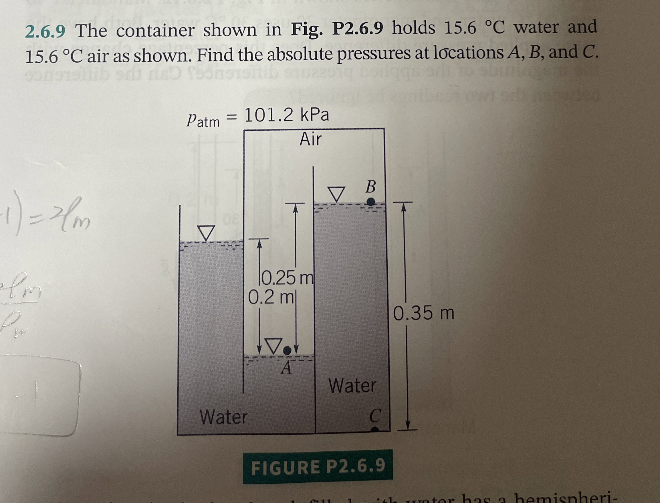 2.6.9 ﻿The container shown in Fig. P2.6.9 ﻿holds | Chegg.com