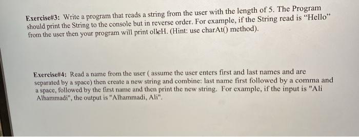 Solved Exercise 3 Write A Program That Reads A String From