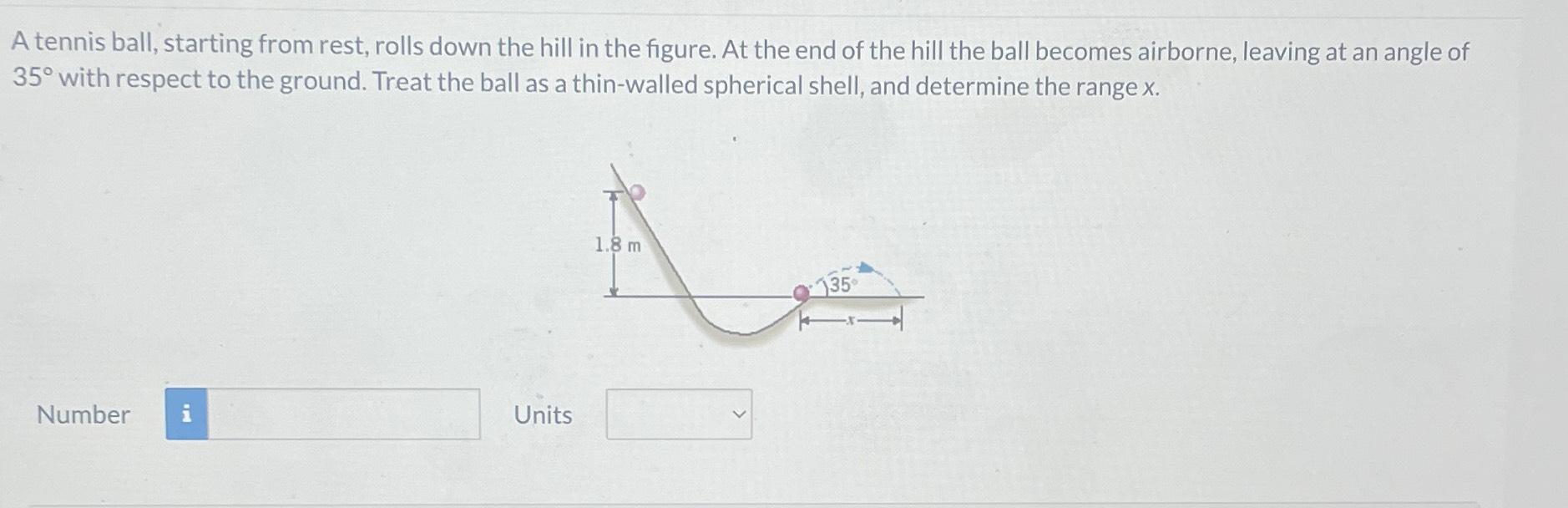 Solved A tennis ball, starting from rest, rolls down the | Chegg.com