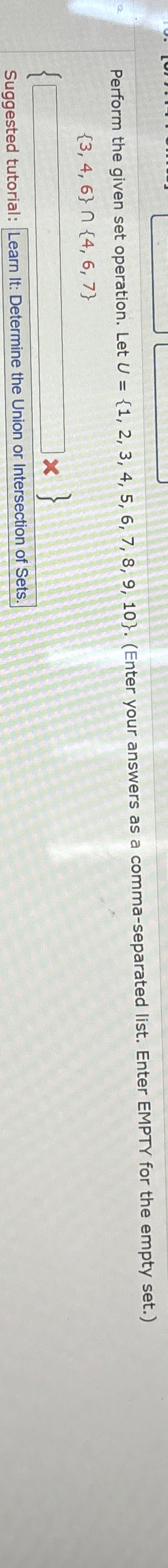 Solved Perform the given set operation. Let | Chegg.com