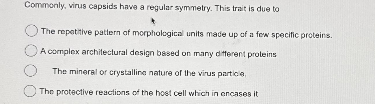 Solved Commonly Virus Capsids Have A Regular Symmetry This