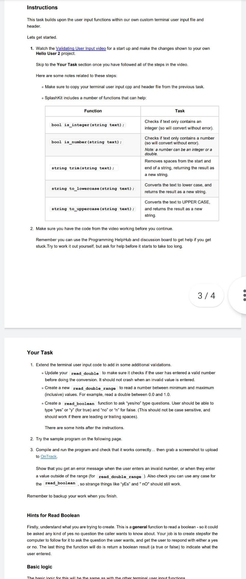 Instructions This task builds upon the user input | Chegg.com