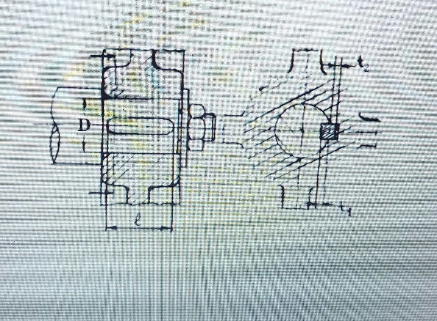 Solved = In the shaft-hub connection shown in the figure, | Chegg.com