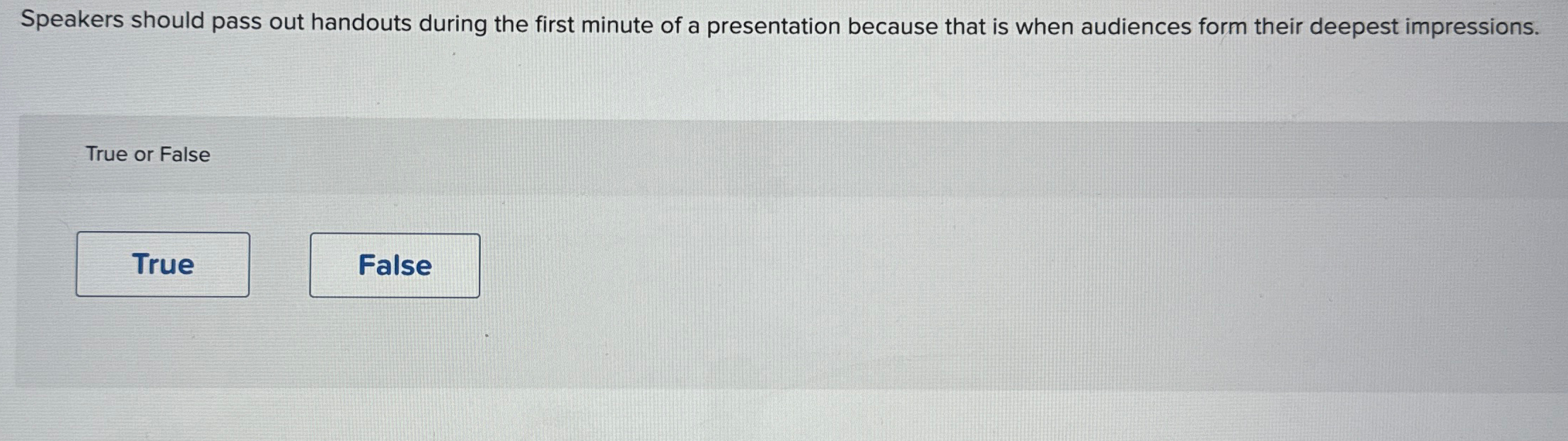 Solved Speakers should pass out handouts during the first | Chegg.com