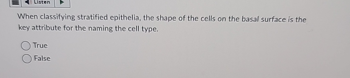 Solved When classifying stratified epithelia, the shape of | Chegg.com
