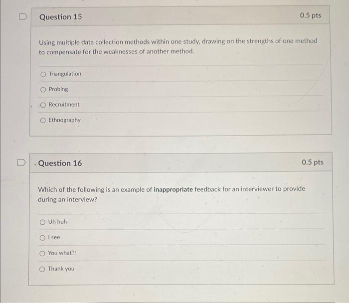 Solved Using multiple data collection methods within one | Chegg.com
