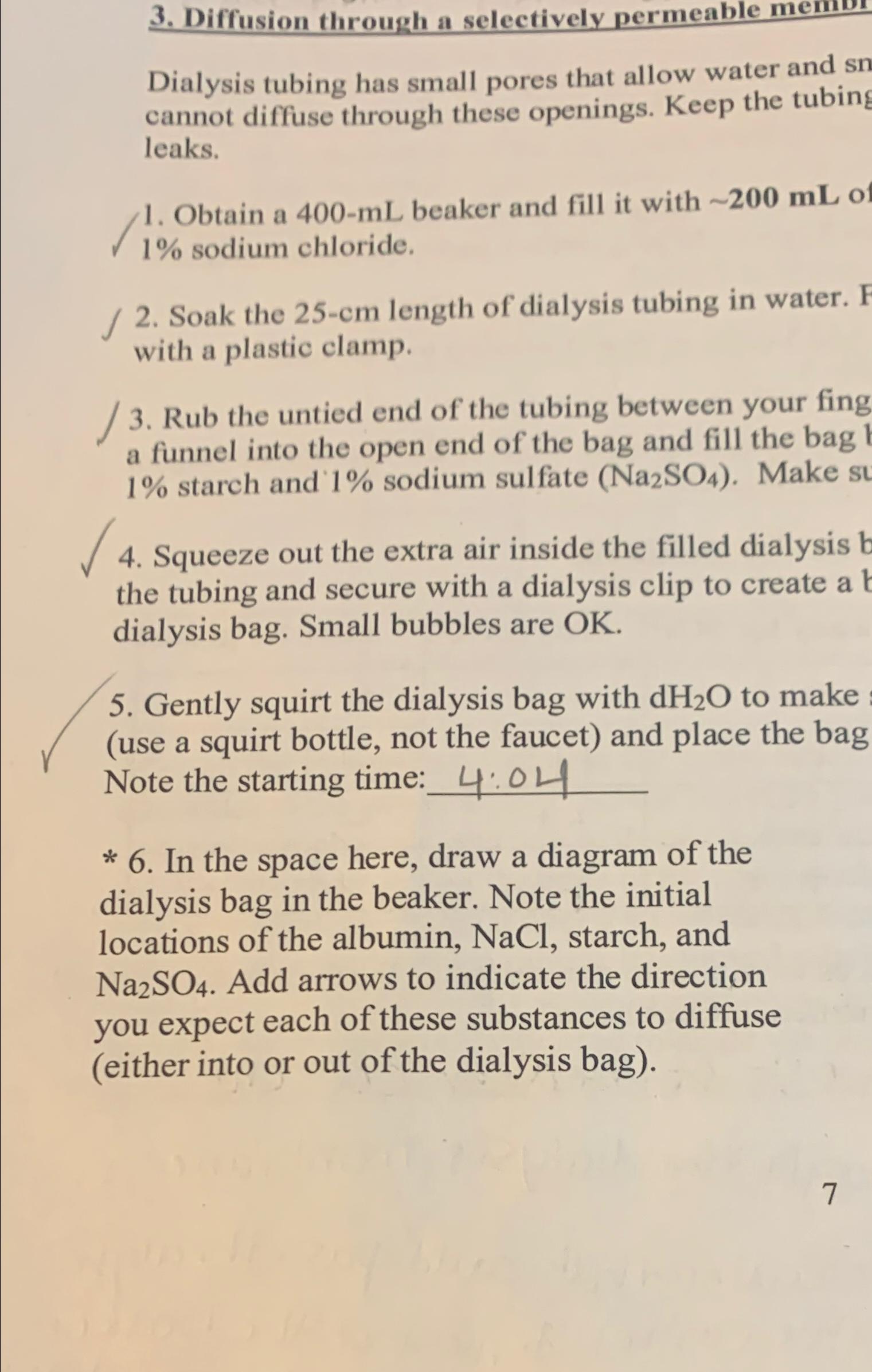 Solved Diffusion through a selectively permeable | Chegg.com