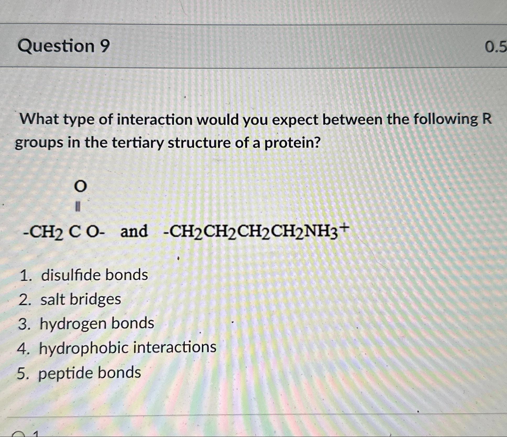 Solved Question 9What type of interaction would you expect | Chegg.com