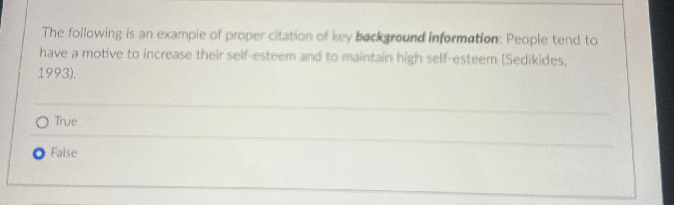 Solved The following is an example of proper citation of key | Chegg.com