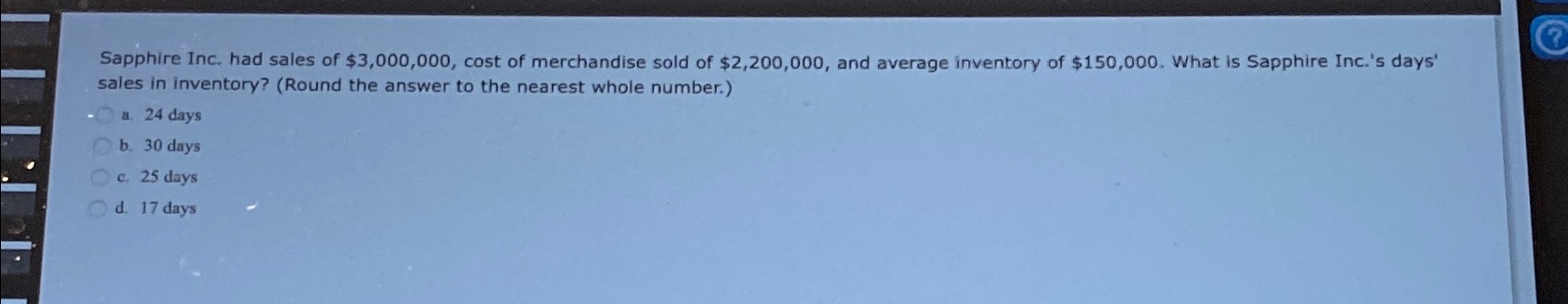 Solved Sapphire Inc. had sales of $3,000,000, ﻿cost of | Chegg.com