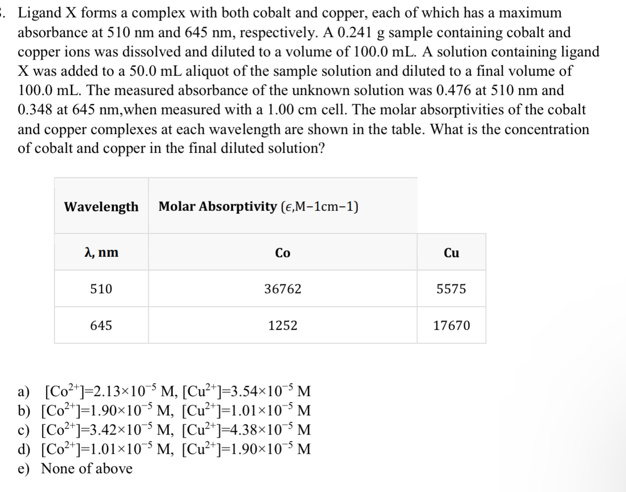 Solved Ligand x ﻿forms a complex with both cobalt and | Chegg.com