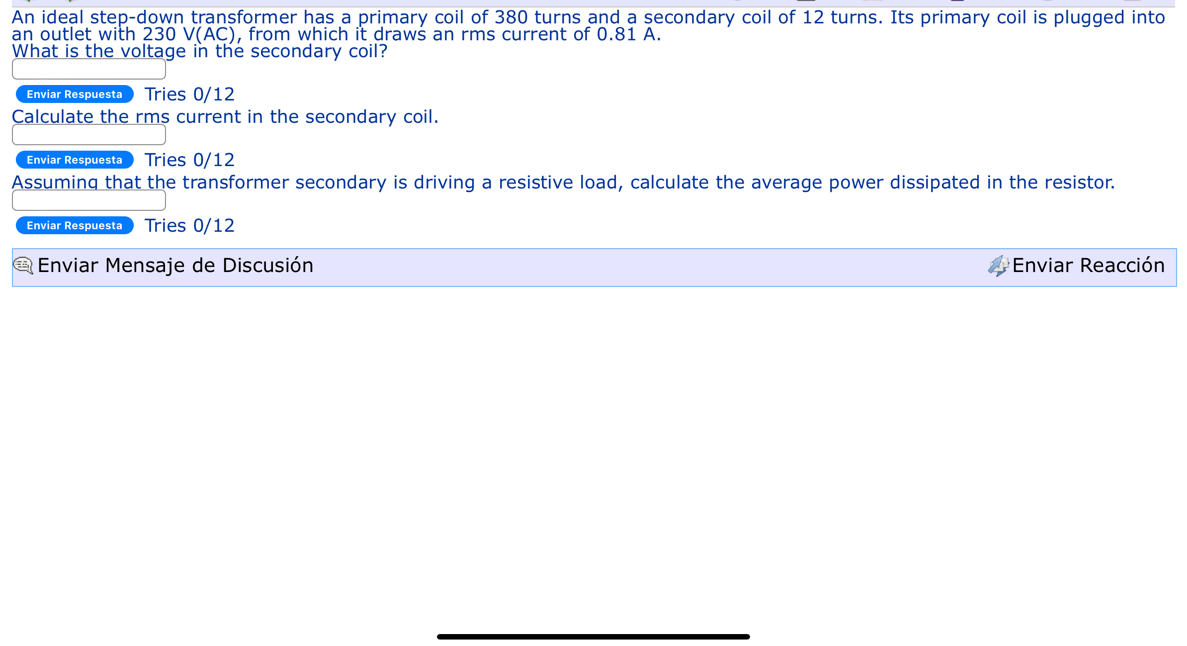 Solved An ideal step-down transformer has a primary coil of | Chegg.com