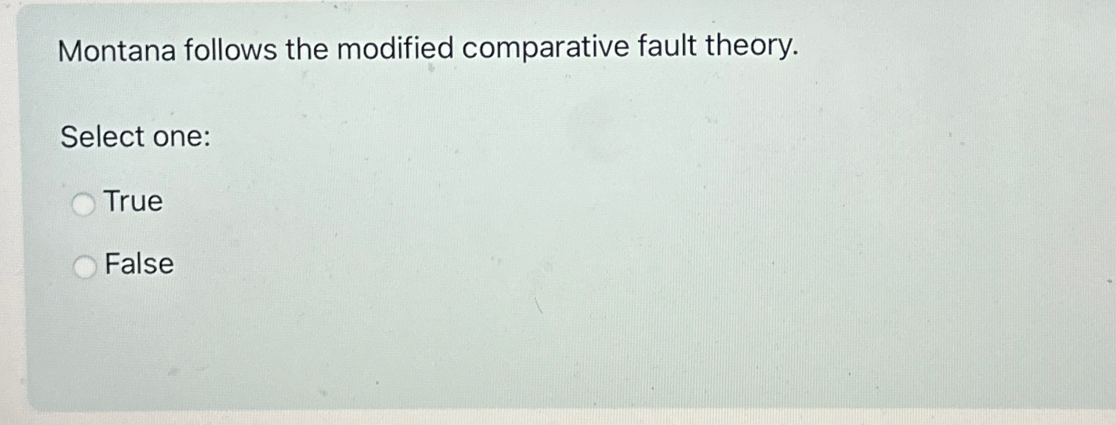 Solved Montana follows the modified comparative fault | Chegg.com
