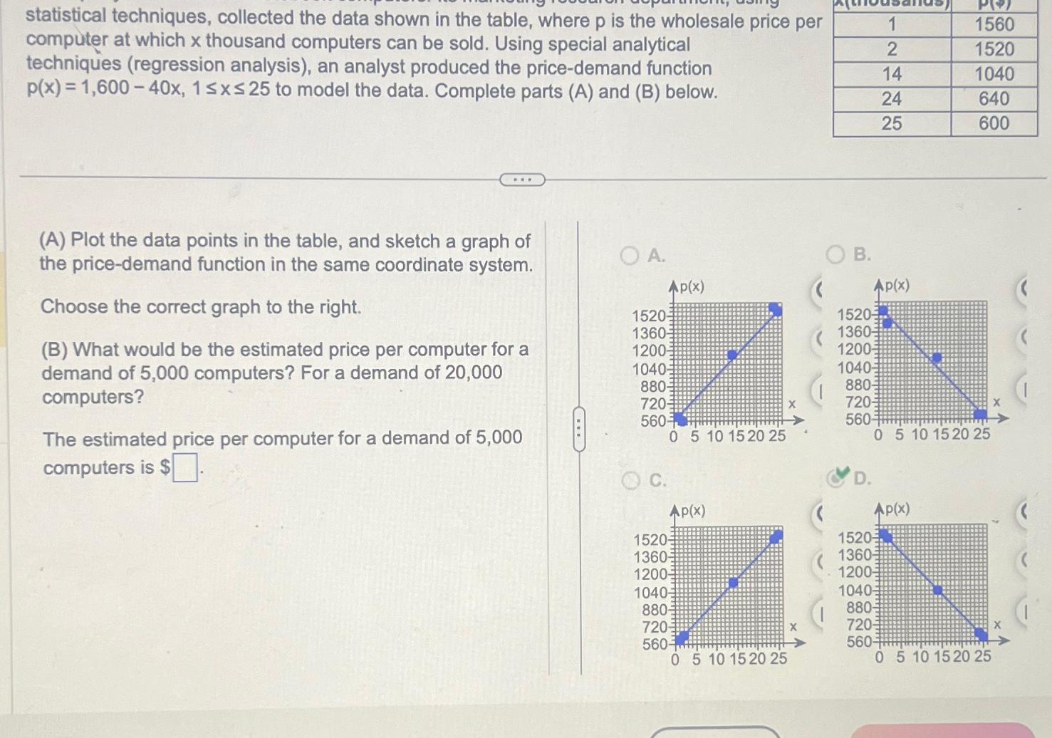 Solved statistical techniques, collected the data shown in | Chegg.com