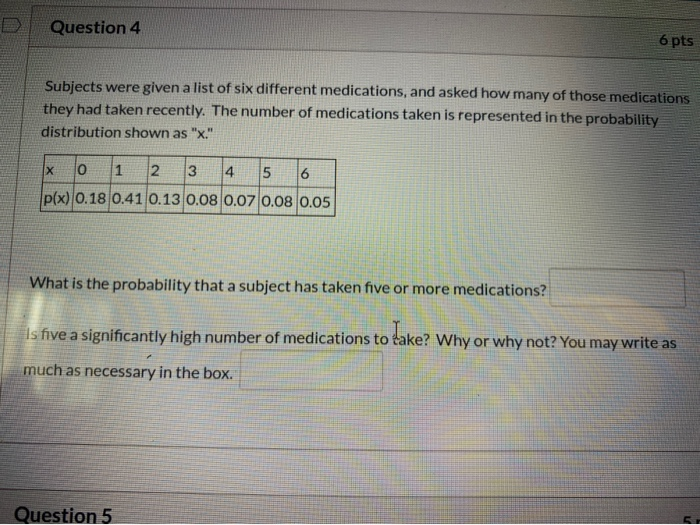Solved Question 4 6 pts Subjects were given a list of six | Chegg.com