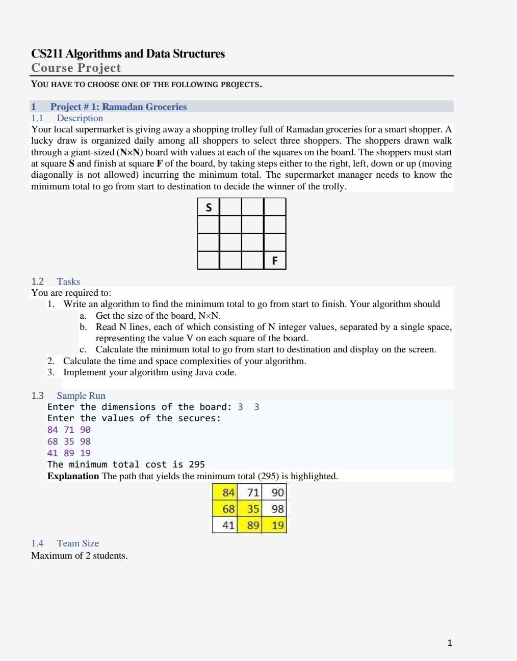 Solved CS211 Algorithms and Data Structures Course Project | Chegg.com