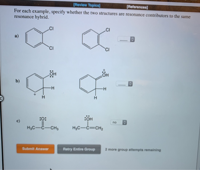 Solved For each example, specify whether the two structures | Chegg.com