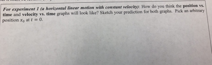 Solved For experiment 1 (a horizontal linear motion with | Chegg.com