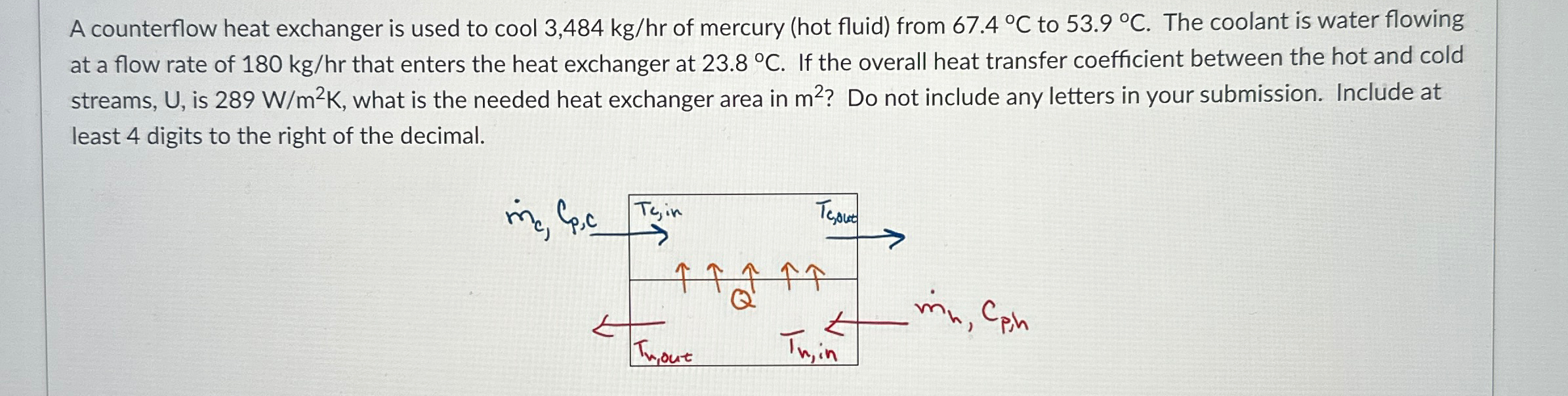 Solved A counterflow heat exchanger is used to cool | Chegg.com