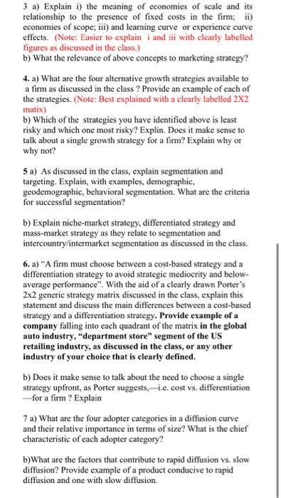 Solved 3 a) Explain i) the meaning of economies of scale and | Chegg.com