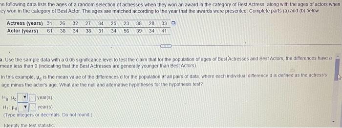 Solved e following data lists the ages of a random selection | Chegg.com