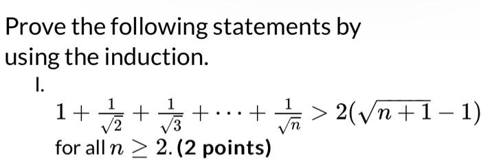 Solved Prove the following statements by using the | Chegg.com