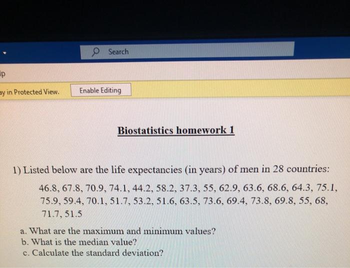 Solved O Search ар ay in Protected View Enable Editing | Chegg.com