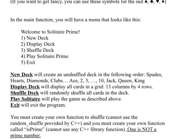 Solved Solitaire is a card game that is played by one | Chegg.com