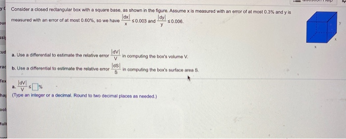 Solved y Consider a closed rectangular box with a square | Chegg.com