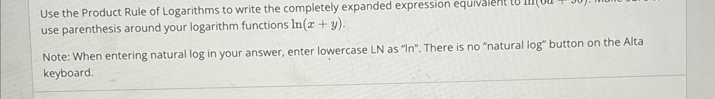 Solved Use the Product Rule of Logarithms to write the | Chegg.com