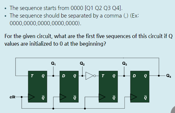 Solved The sequence starts from Q1 ﻿Q2 ﻿Q3 ﻿Q4].The | Chegg.com