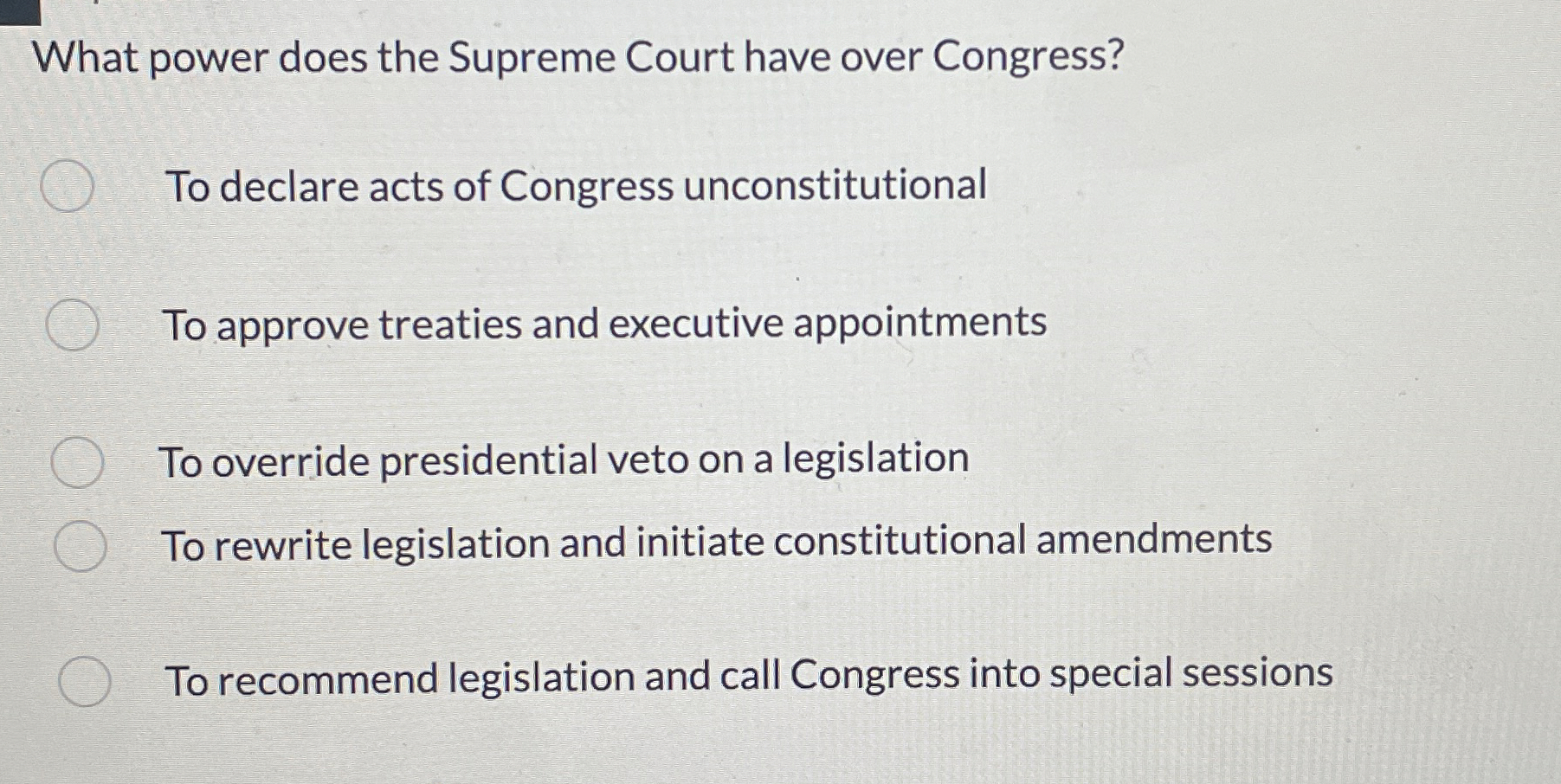 Solved What power does the Supreme Court have over | Chegg.com