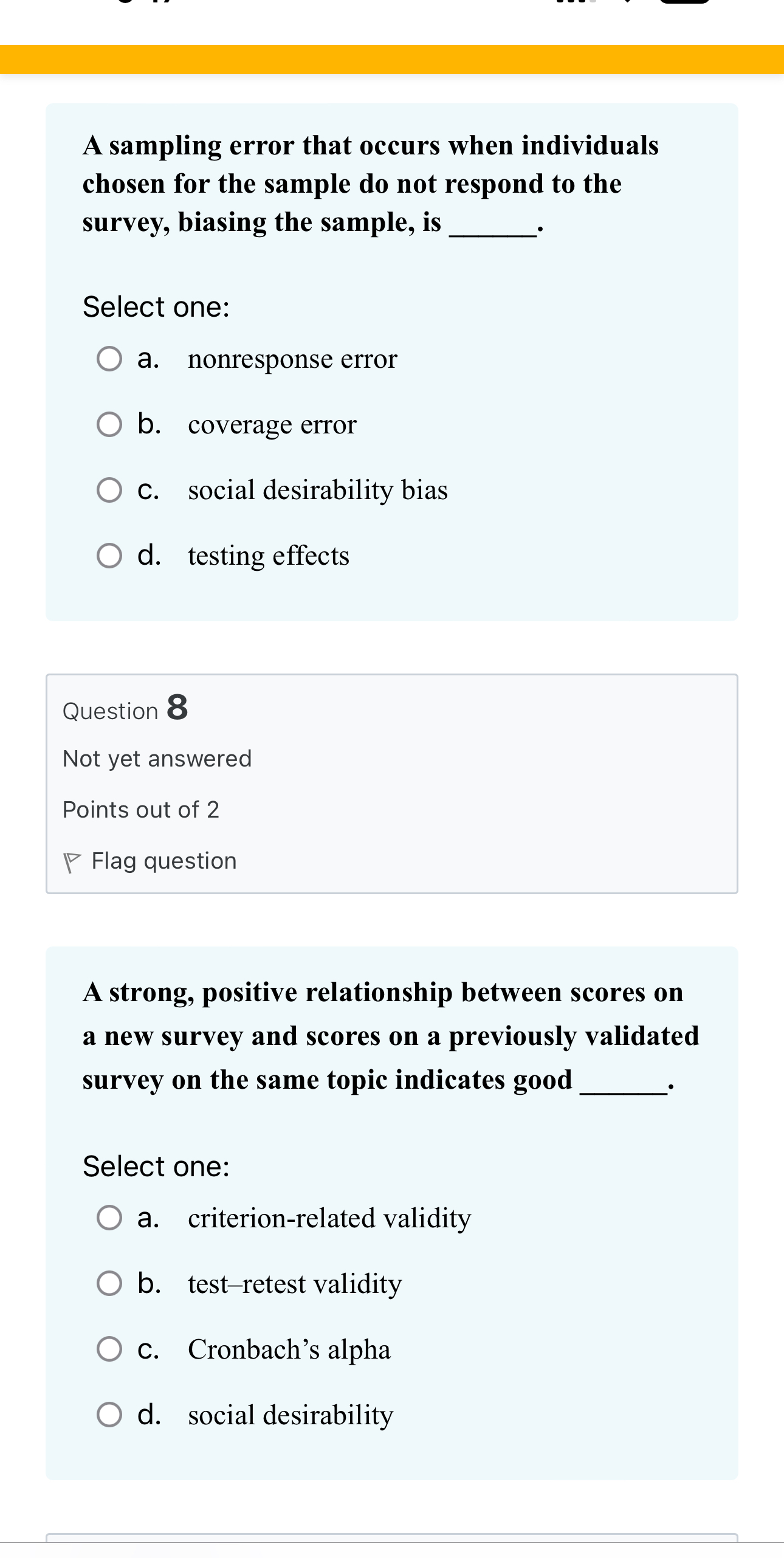 Solved A sampling error that occurs when individuals chosen | Chegg.com