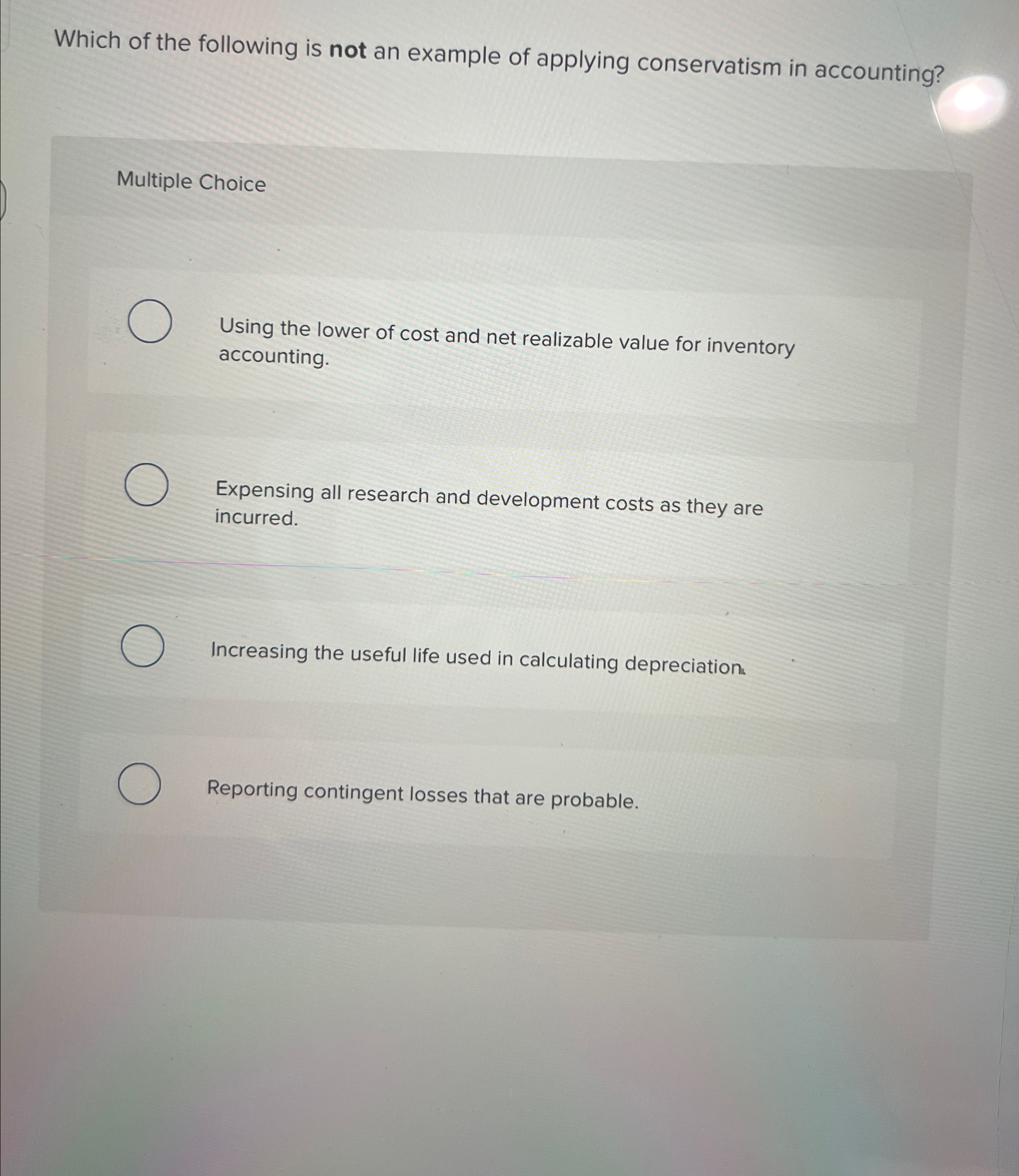 Solved Which of the following is not an example of applying | Chegg.com