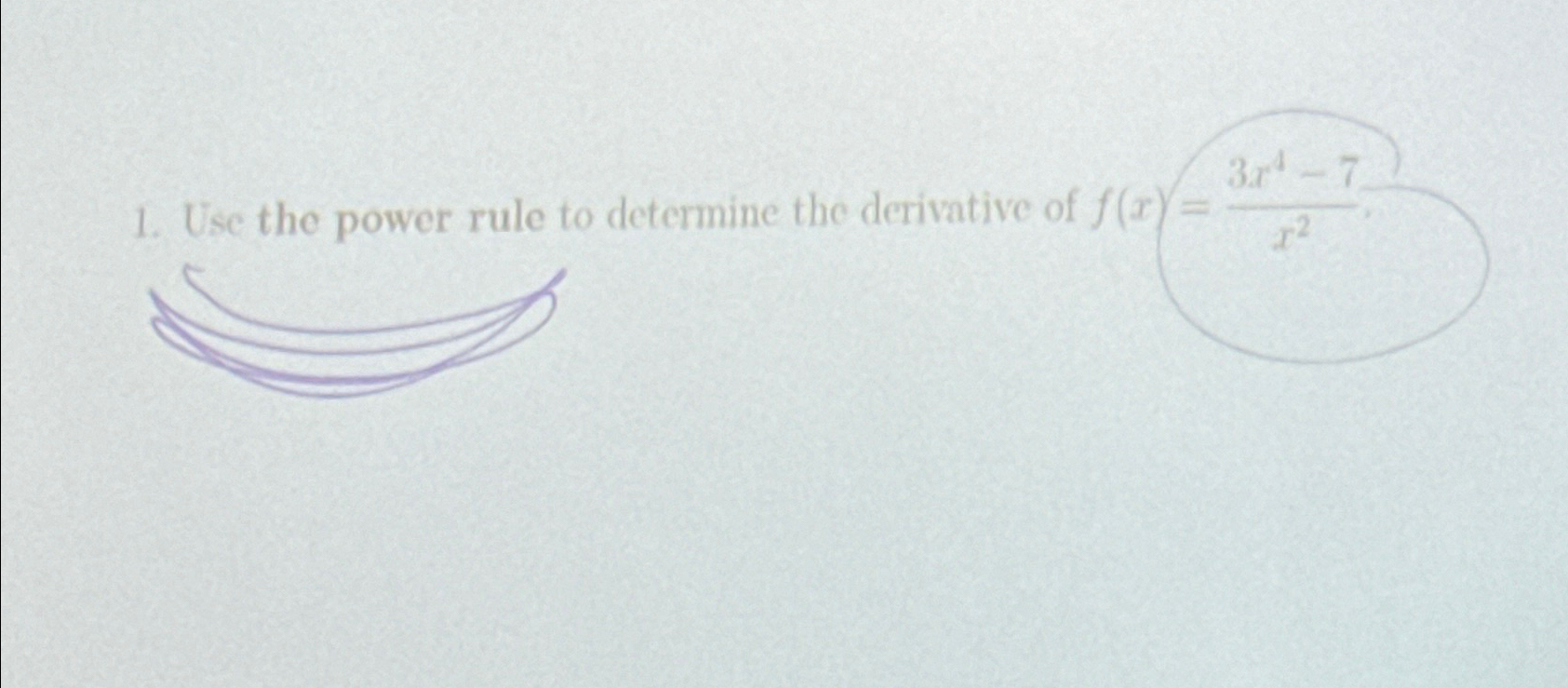 Solved Use the power rule to determine the derivative of | Chegg.com