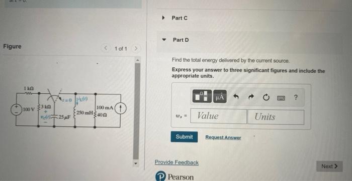 Solved The switch in the circuit in (Eigure 1) has been in | Chegg.com