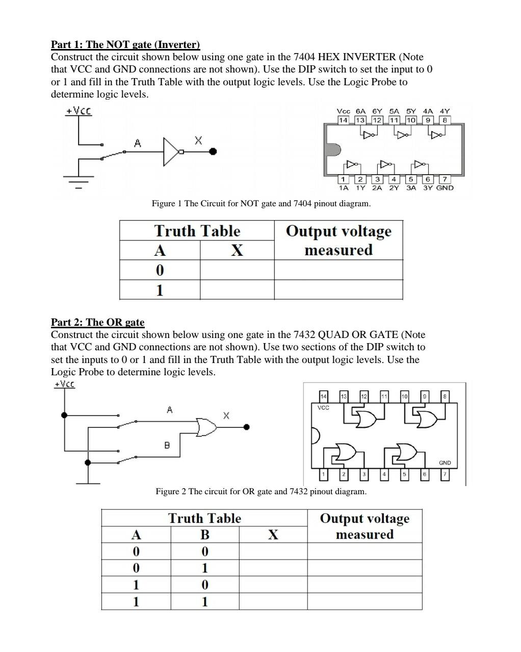 Solved Part 1: The NOT gate (Inverter) Construct the circuit | Chegg.com