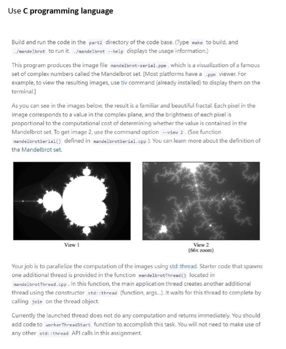Use C programming language Build and run the code in | Chegg.com
