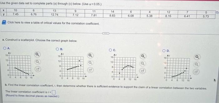 Solved Use the given data set to complete parts (a) through | Chegg.com