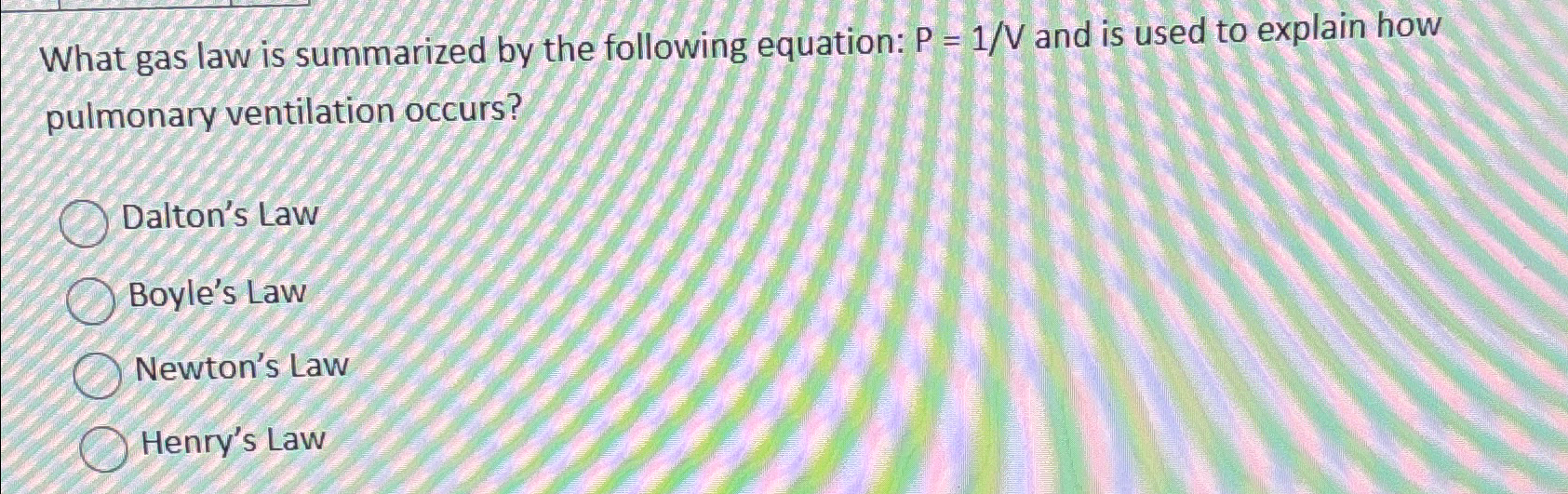 Solved What gas law is summarized by the following equation: | Chegg.com